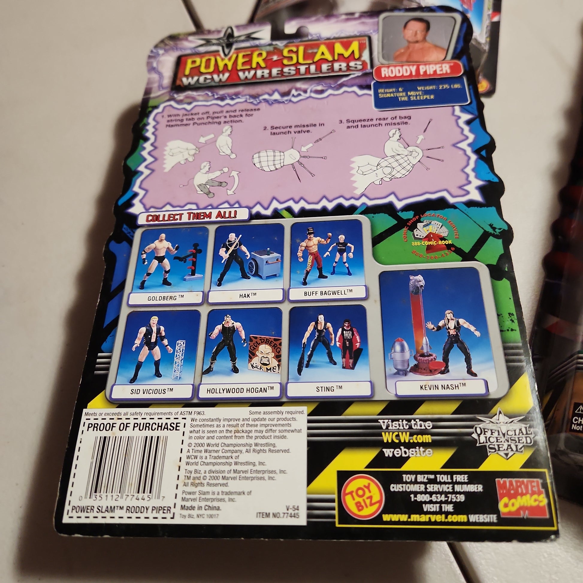 NIP 2000 WCW Power Slam Rowdy Roddy Piper Hot Rod Action Figure Toybiz - House of Cars Virginia