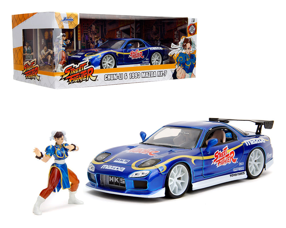 Jada Street Fighter Chun-Li & 1993 Mazda RX-7 (Candy Blue) | House of ...